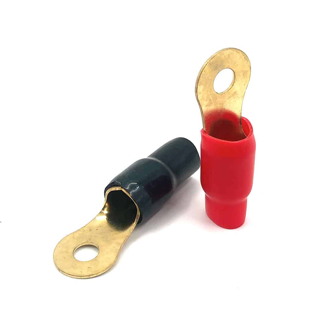 0 Gauge Ring Terminals – 1 Black 1 Red
