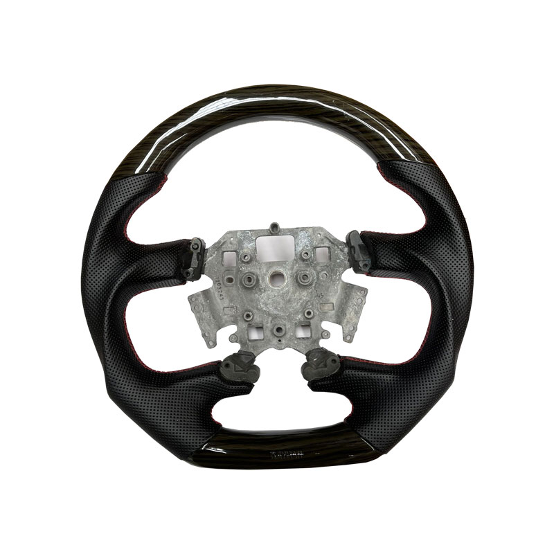 Steering Wheel for FORD FG BLACK LEATHER – WOOD GRAIN TOP & BOTTOM ...