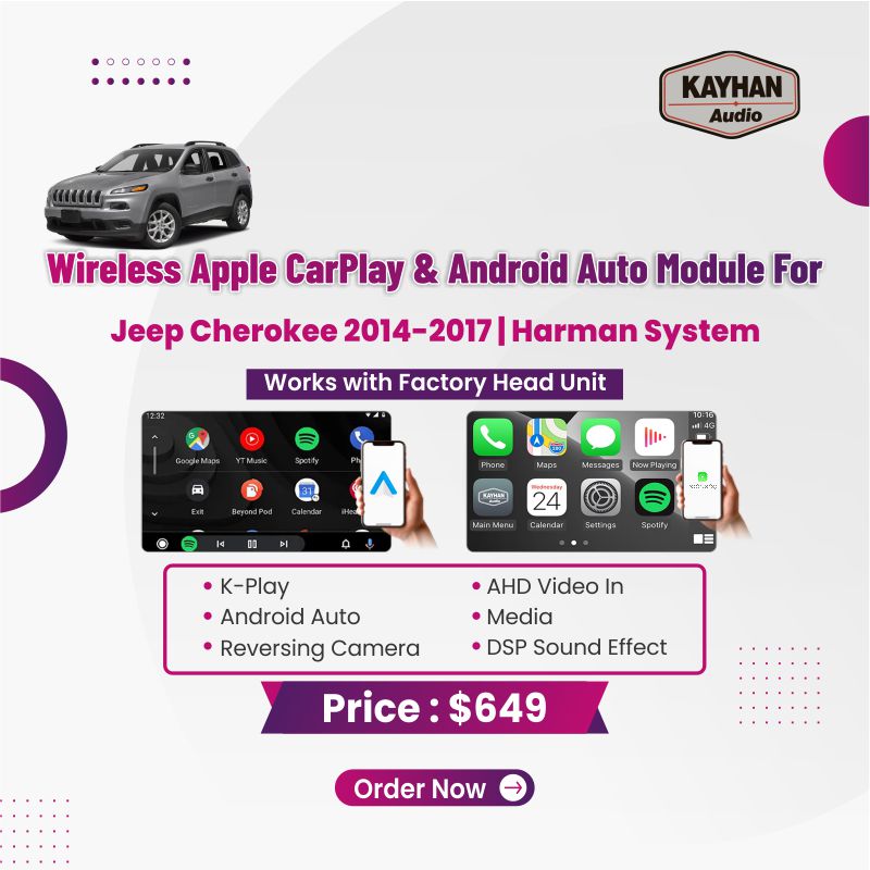 Wireless Apple CarPlay & Android Auto Module For Jeep Cherokee (Harman ...