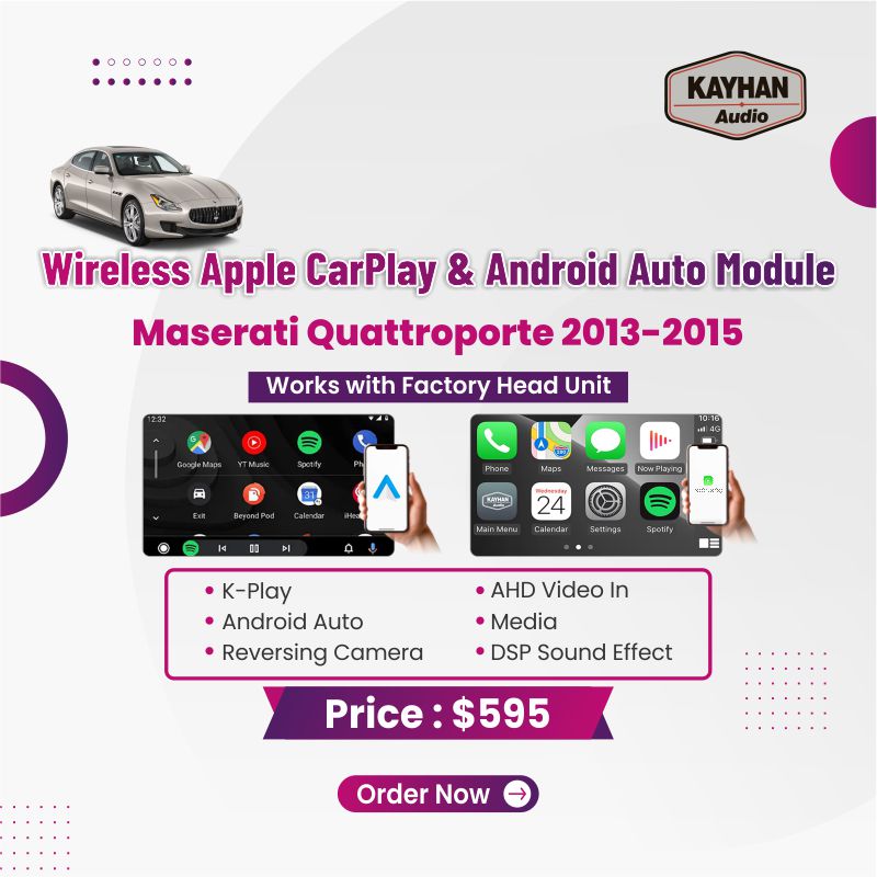 Wireless Apple CarPlay & Android Auto Module For Maserati Quattroporte ...