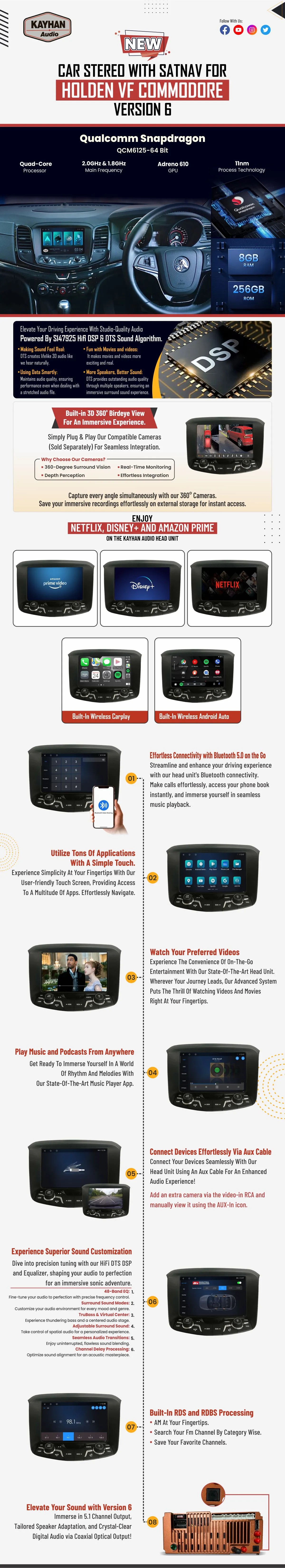 Car Stereo with SatNav for HOLDEN VF Commodore