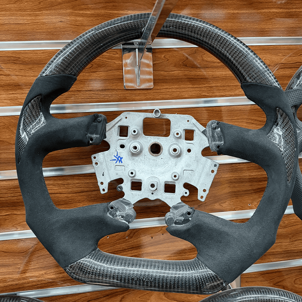 Steering Wheel for Ford FG Falcon – Carbon Fibre Flat Bottom with Suede ...